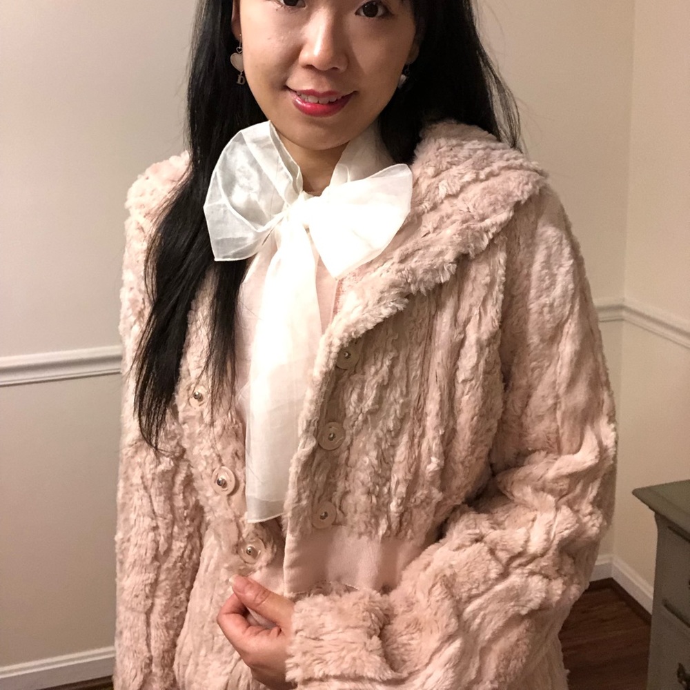 Beth Bowley Anthropology Dusty Pink Fur Coat - Gem